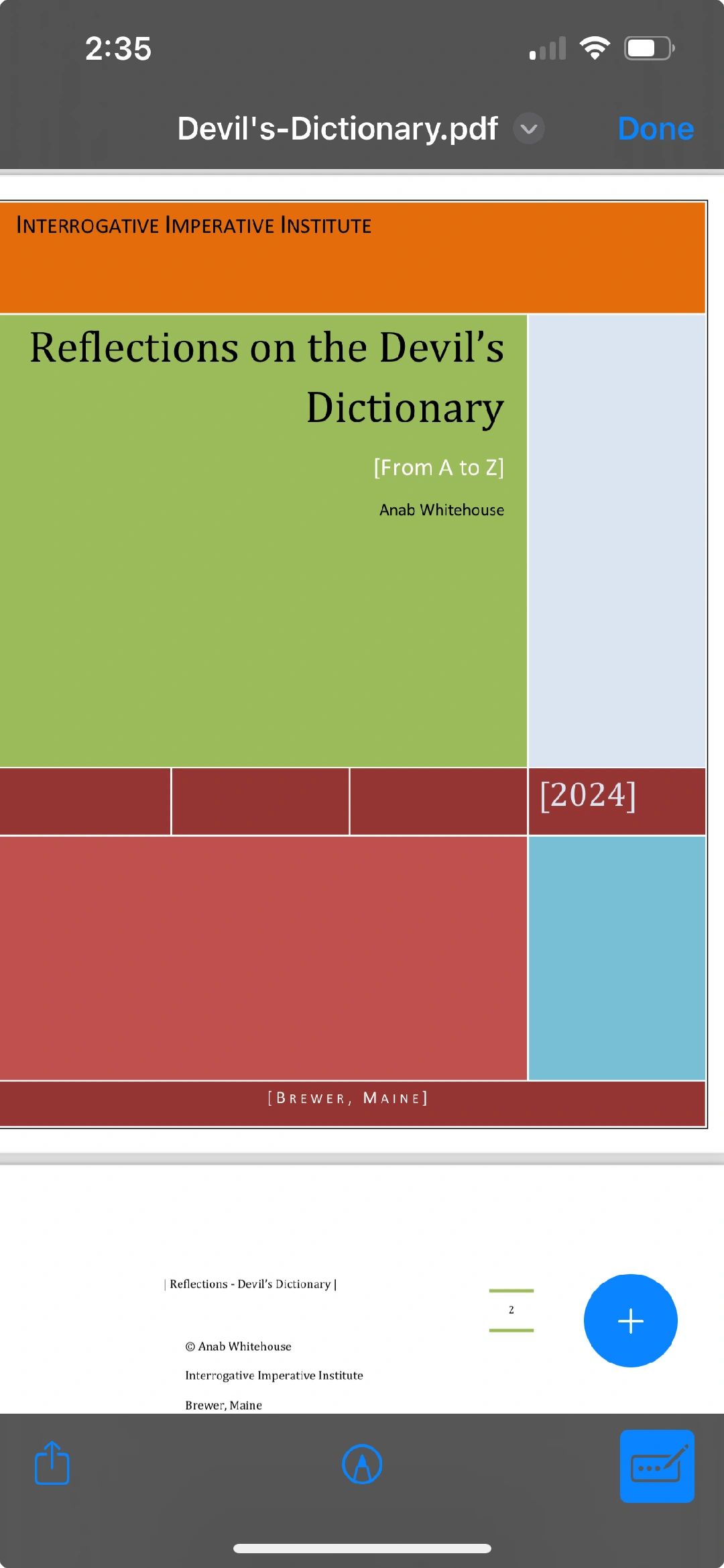 From Anab Whitehouse, Reflections on the Devil's Dictionary